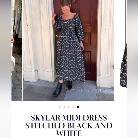 Madison Mathews | Dresses | Madison Mathews Skylar Black And White Midi ...